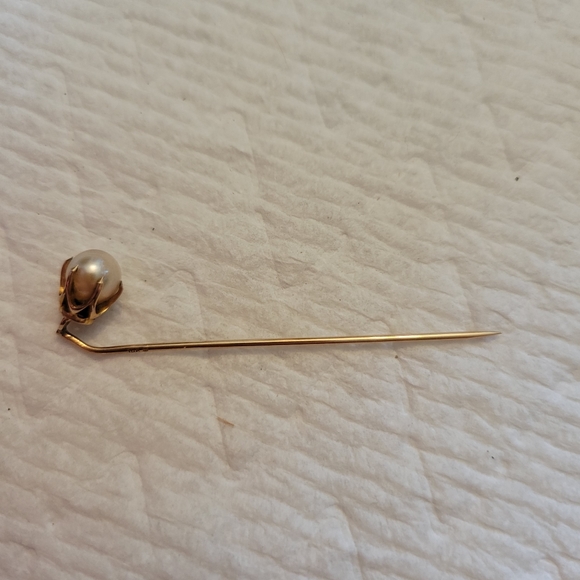 Jewelry | Vintage 1k Marked Stick Pin With Pearl | Poshmark